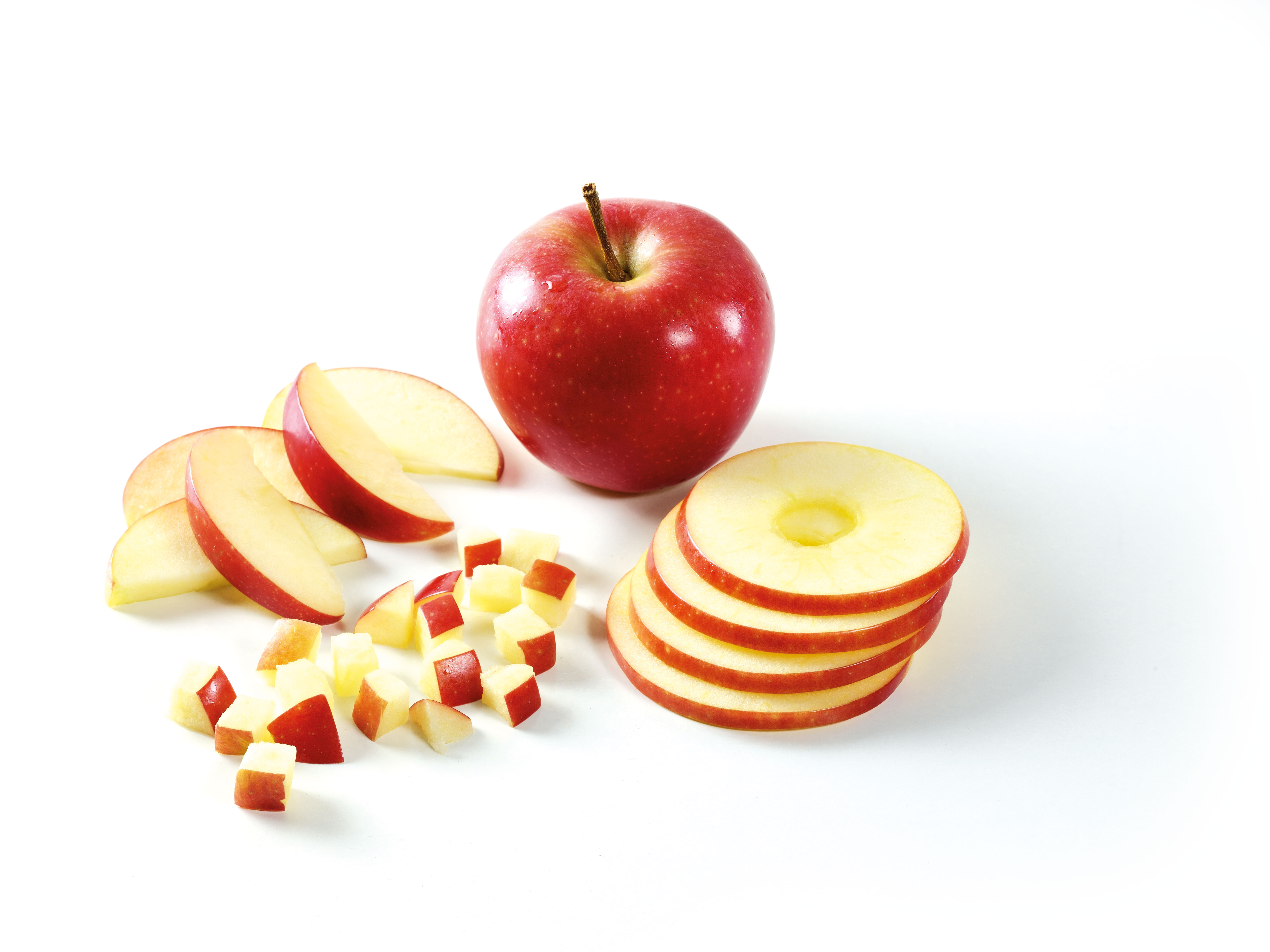 Manzanas & peras recién cortadas